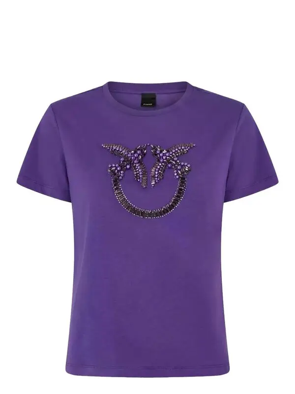 Pinko Bead-embellished T-shirt - Purple