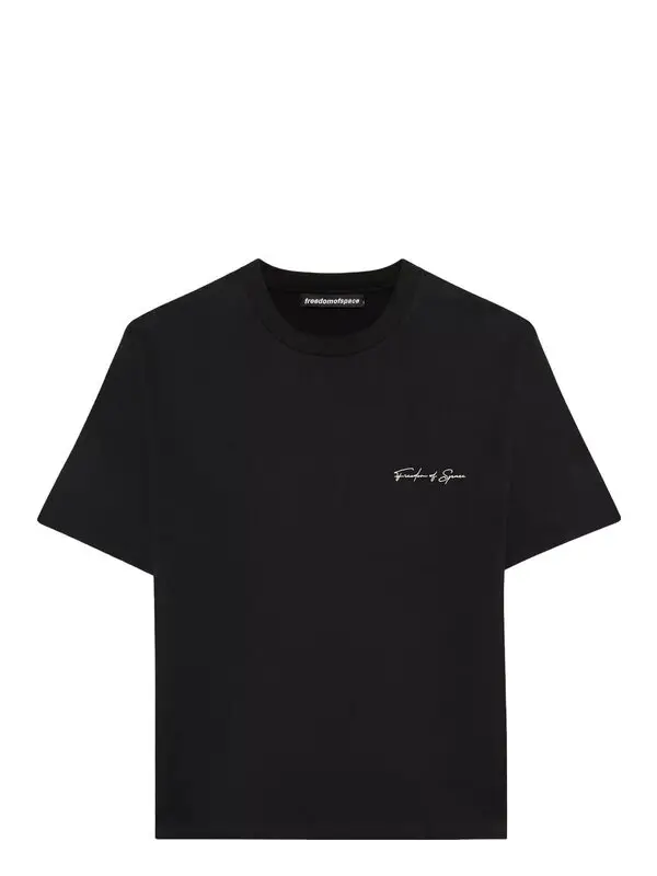 FREEDOM OF SPACE Signature Cotton T-shirt - Black