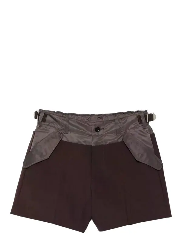 Sacai Paneled Tailored Shorts - Brown
