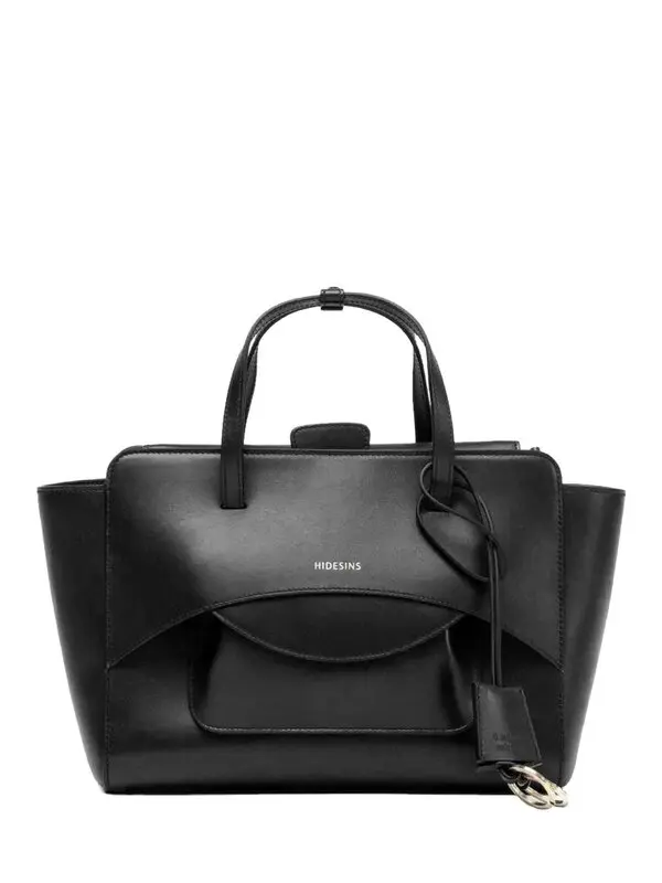 HIDESINS Flap-pocket Leather Handbag - Black
