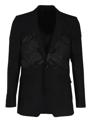 Burberry Graphic Printed Tailored Jacket - Black