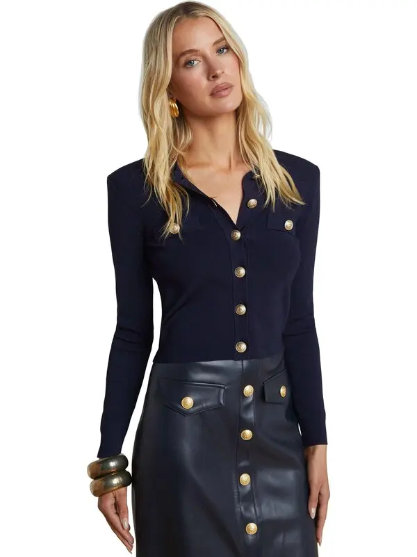 L'Agence Toulouse Cardigan - Midnight/gold