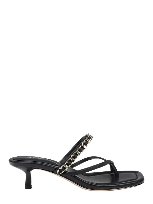 L'Agence Georgette Kitten-heel Sandal - Black Leather