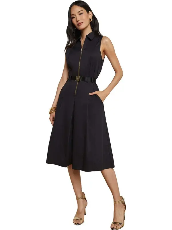L'Agence Kylo Poplin Shirt Dress - Black