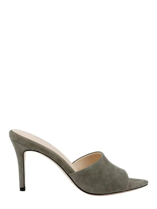 L'Agence Lolita Suede Open-toe Mule - Light Brigade Suede