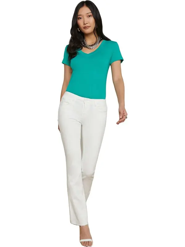 L'Agence Sneeki Low-rise Straight-leg Jean - Blanc
