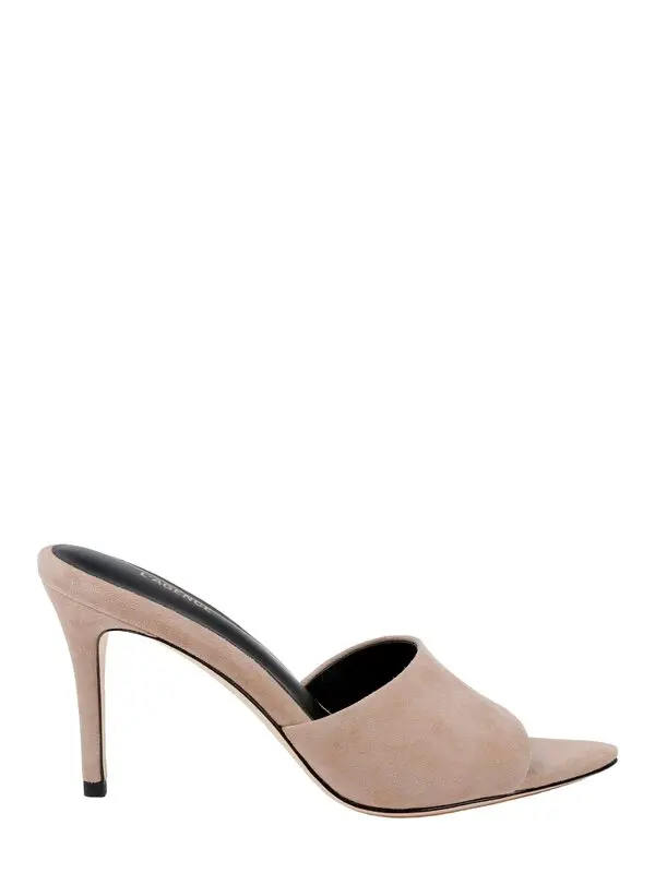 L'Agence Lolita Suede Open-toe Mule - Cappuccino Suede