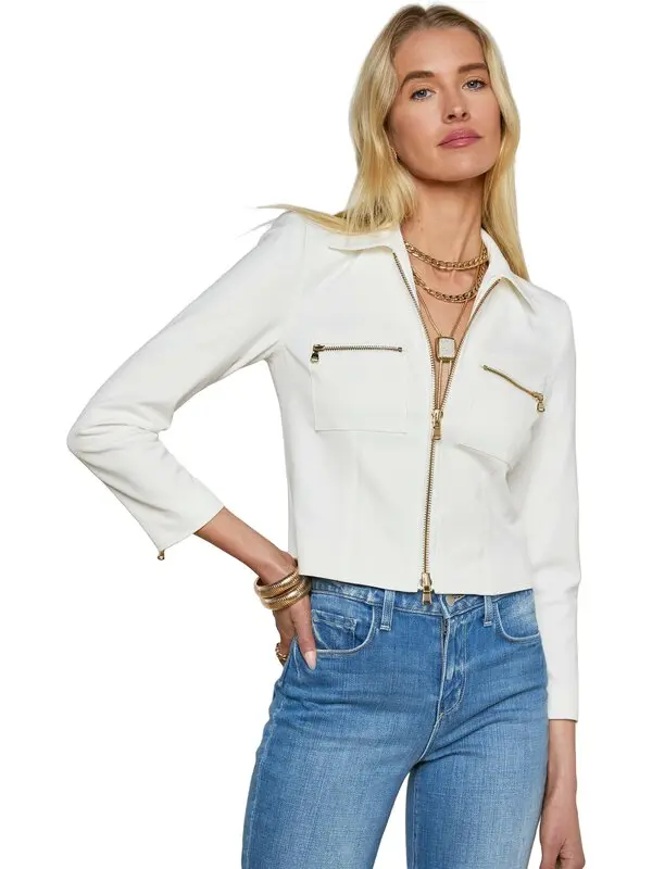 L'Agence Calianna Shirt Jacket - White
