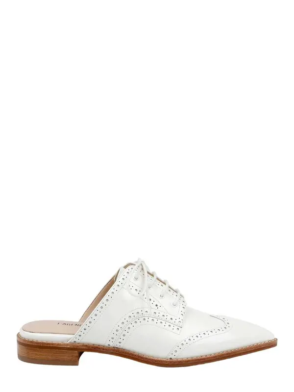 L'Agence Lilou Leather Oxford Mule - Pearl Leather