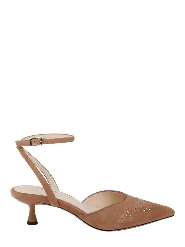 L'Agence Liana Suede Kitten-heel Mule - Sand Suede