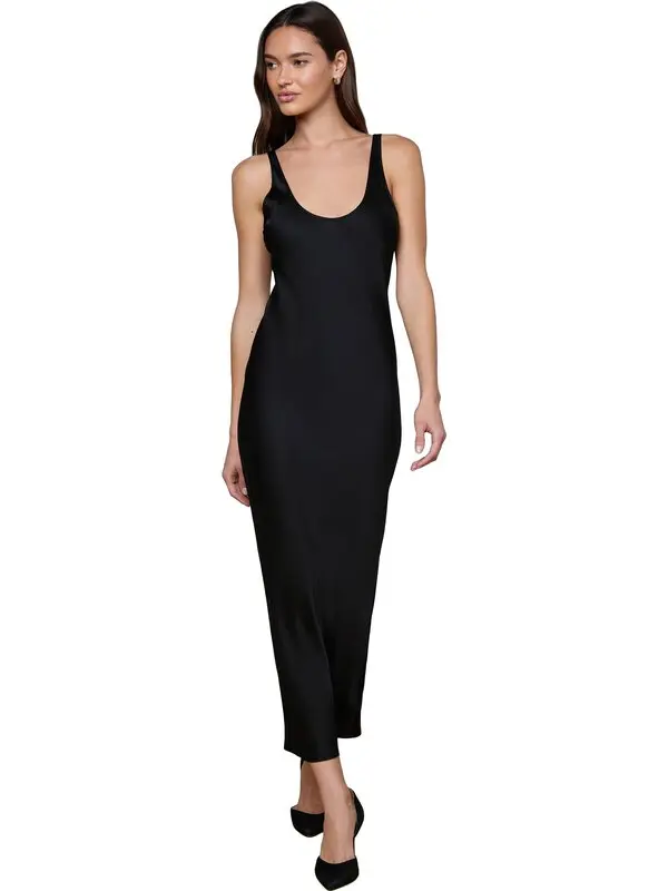 L'Agence Akiya Satin Maxi Dress - Black