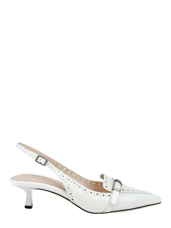 L'Agence Lourdes Leather Slingback Pumps - Pearl Leather