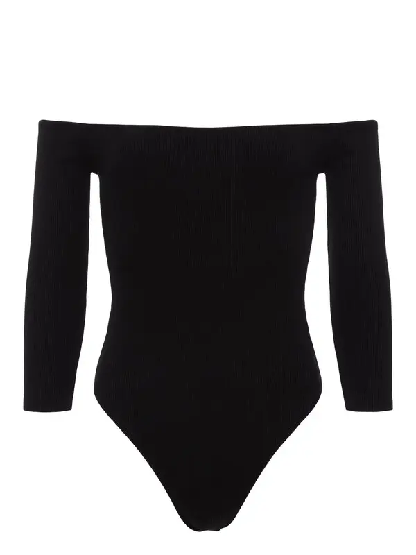 L'Agence Evelyn Off-the-shoulder Bodysuit - Black