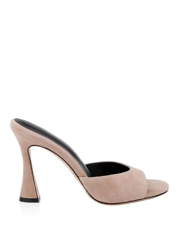 L'Agence Avery Suede Open-toe Mule - Cappuccino Suede