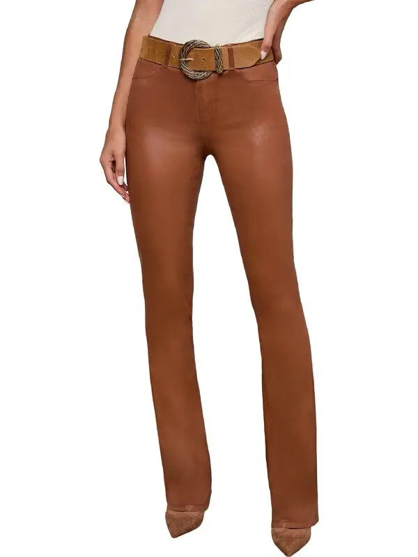 L'Agence Selma Coated Bootcut Jean - Cognac Coated