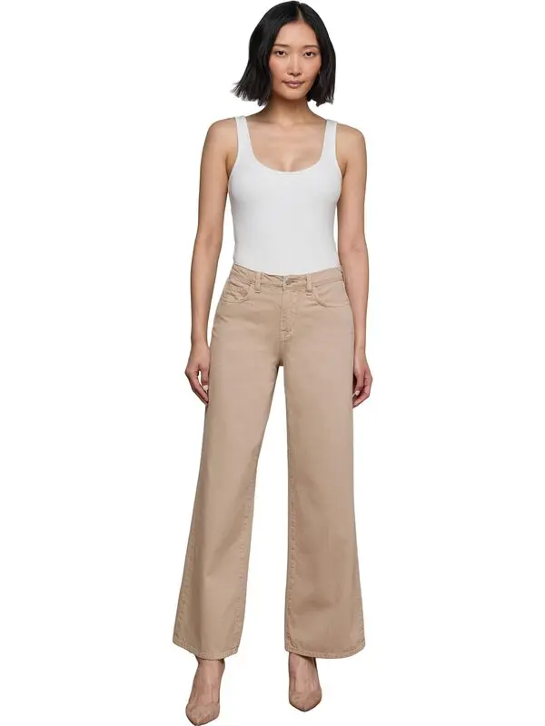 L'Agence Alicent Wide-leg Jean - Pale Khaki