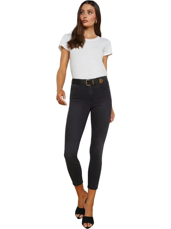 L'Agence Margot Cropped Skinny Jean - Dark Graphite