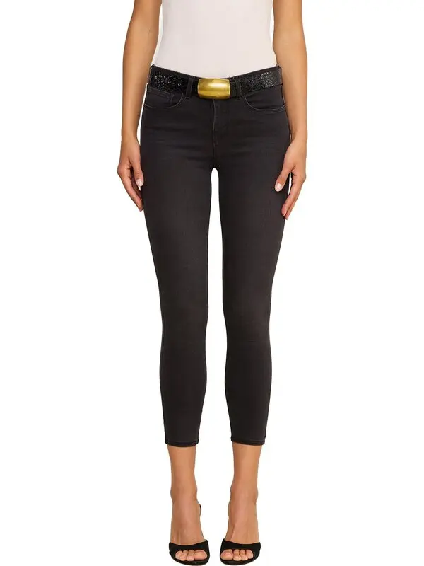 L'Agence Margot Cropped Skinny Jean - Dark Graphite