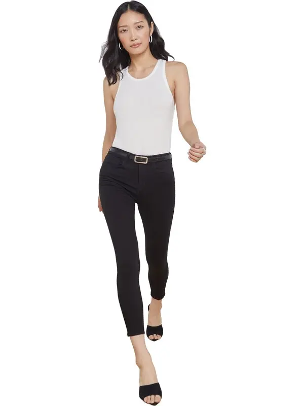 L'Agence Margot Cropped Skinny Jean - Noir