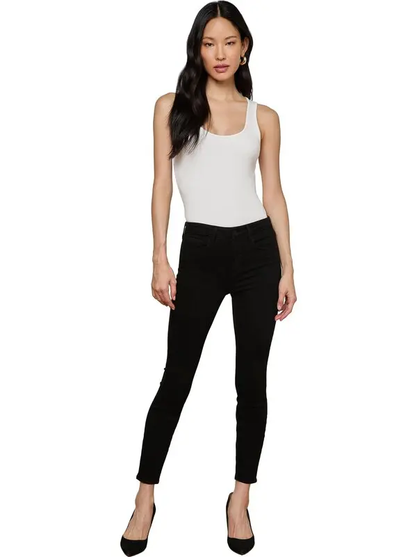 L'Agence Margot Cropped Skinny Jean - Noir