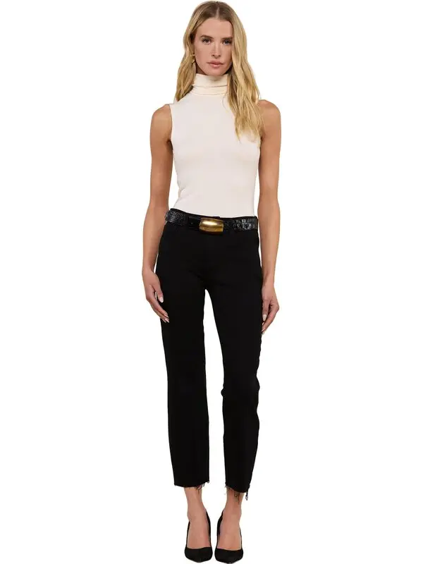 L'Agence Sada Slim-leg Cropped Jeans - Black