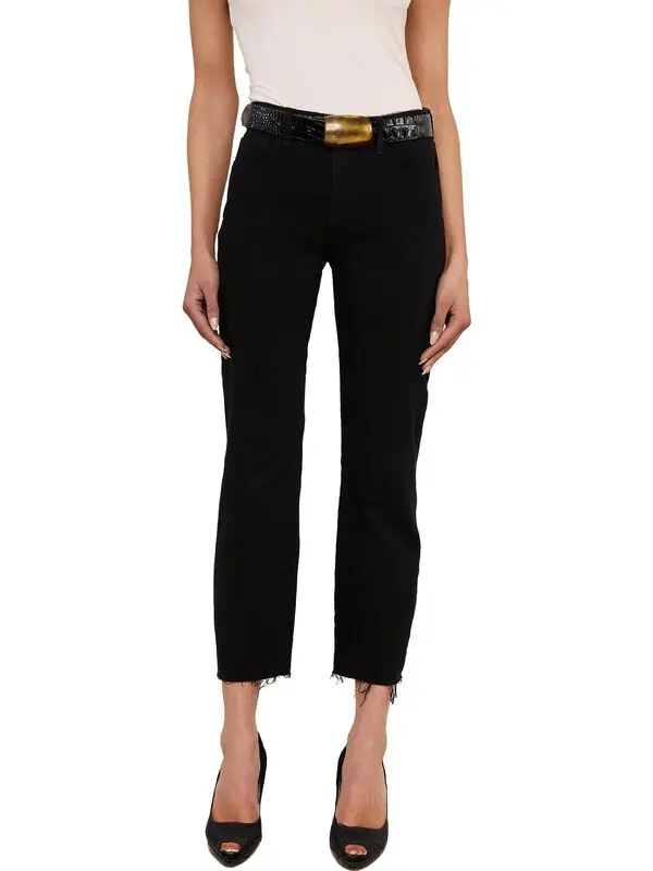 L'Agence Sada Slim-leg Cropped Jeans - Black