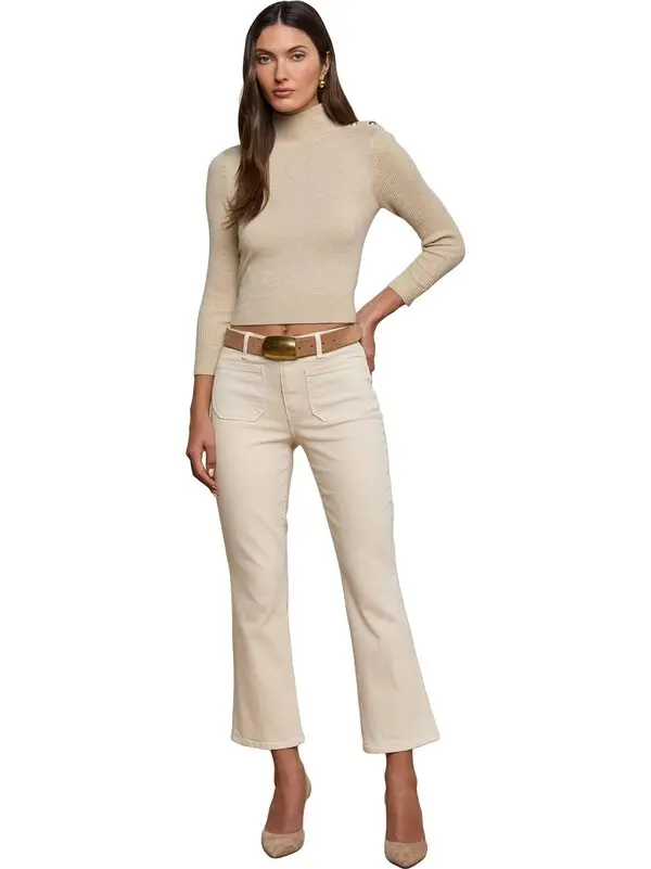 L'Agence Noya Cropped Flare Jean - French Vanilla
