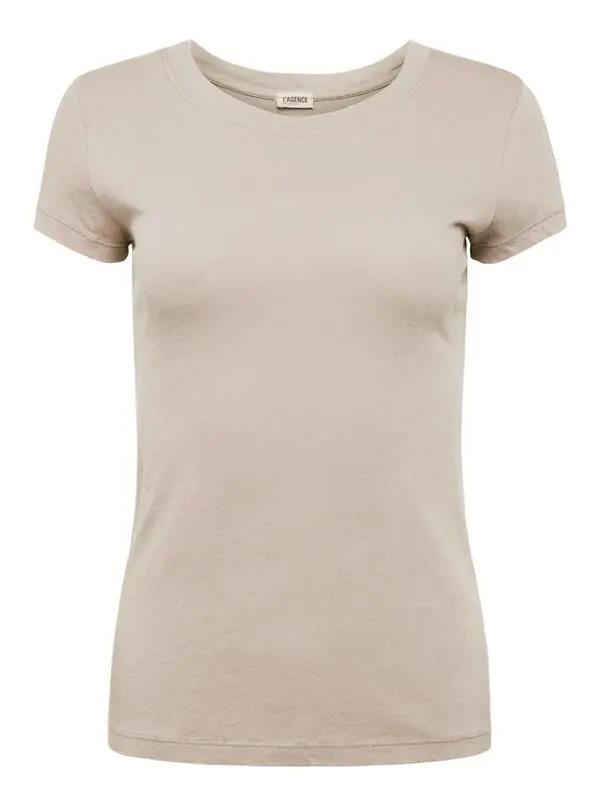 L'Agence Cory Cotton Scoopneck T-shirt - Biscuit