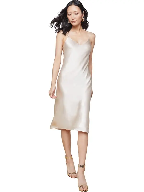 L'Agence Jodie Silk Slip Dress - Champagne