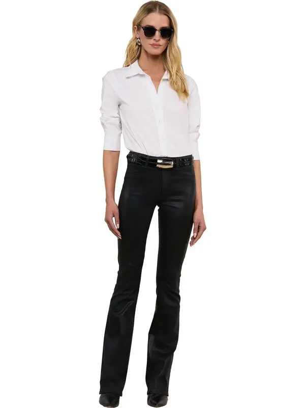 L'Agence Selma Coated Bootcut Jean - Noir Coated