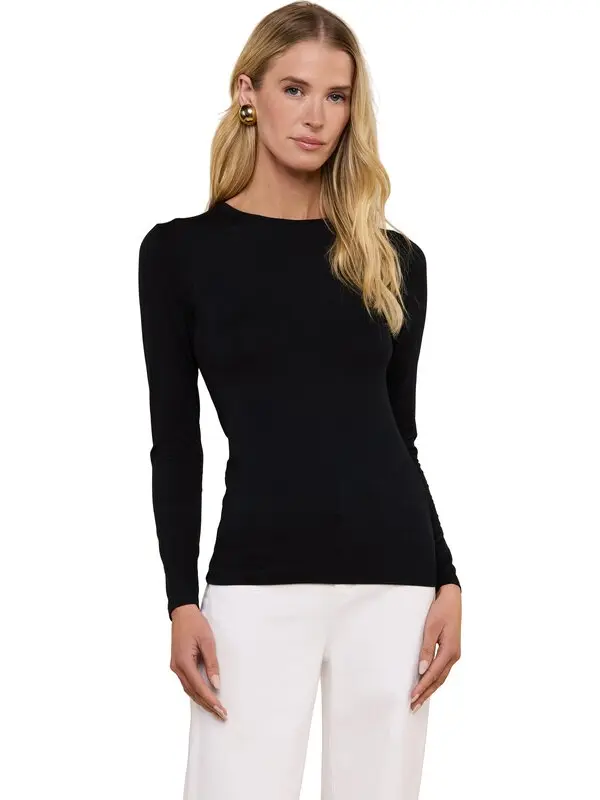 L'Agence Tess Long Sleeve T-shirt - Black