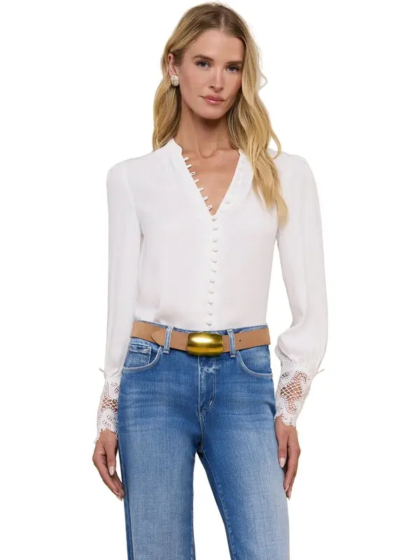 L'Agence Ava Blouse Top - Ivory