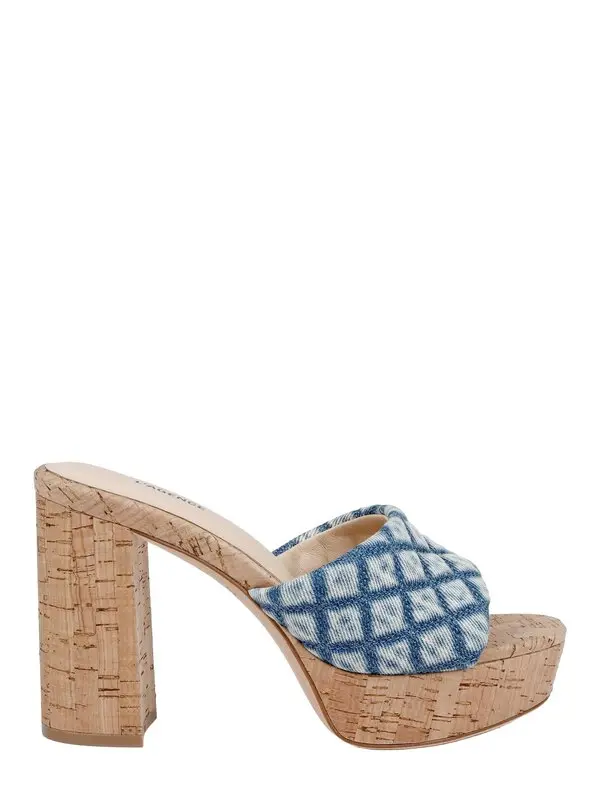 L'Agence Gabriell Platform Sandal - Light Blue Denim