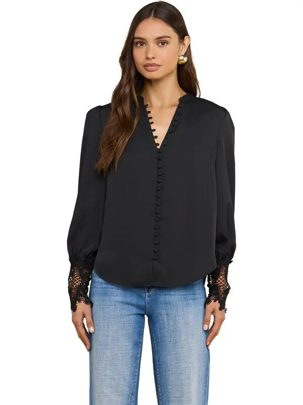 L'Agence Ava Blouse Top - Black