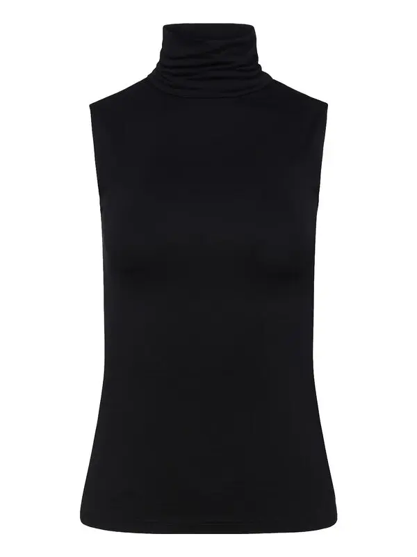 L'Agence Ceci Sleeveless Turtleneck - Black