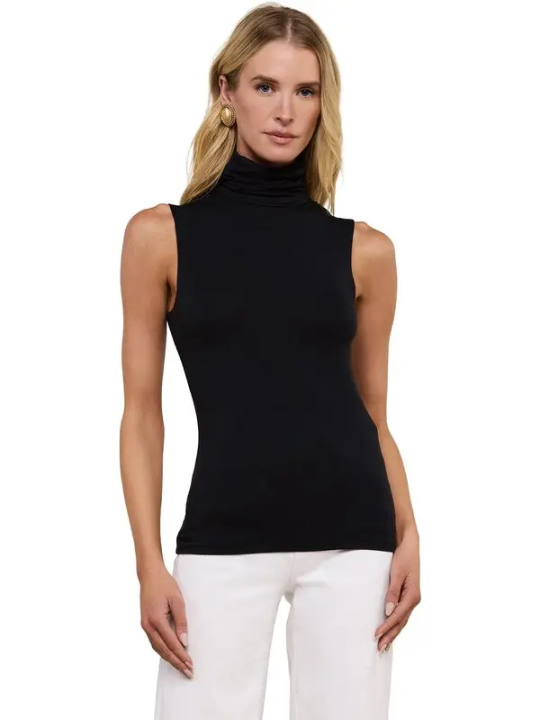 L'Agence Ceci Sleeveless Turtleneck - Black