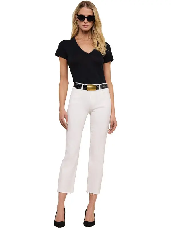 L'Agence Sada Slim-leg Cropped Jean - Blanc