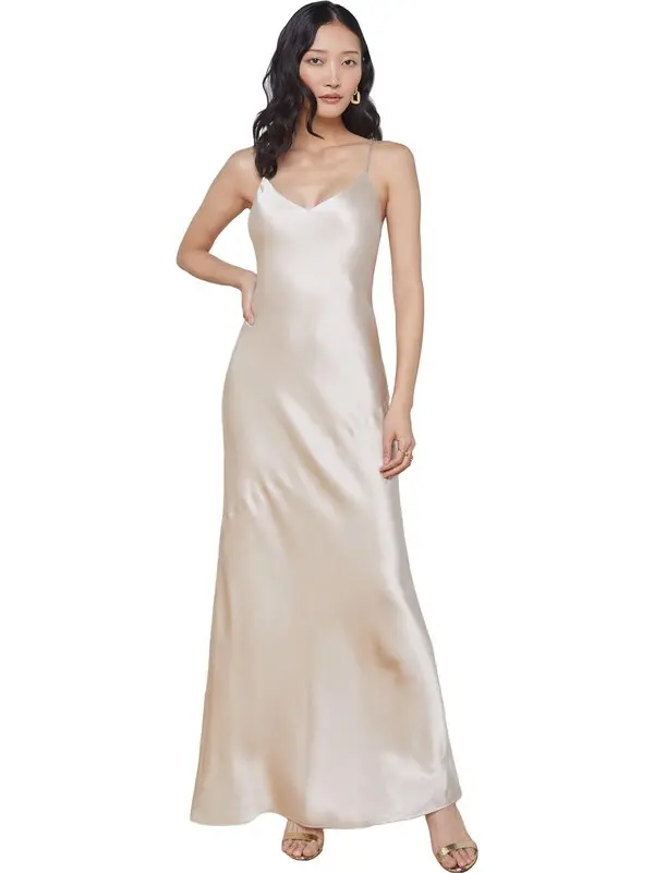 L'Agence Serita Silk Gown - Champagne