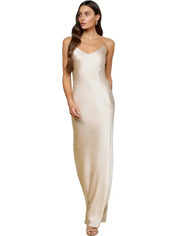 L'Agence Serita Silk Gown - Champagne