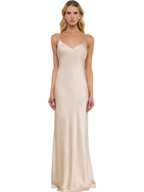 L'Agence Serita Silk Gown - Champagne
