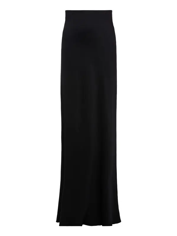 L'Agence Zeta Satin Maxi Skirt - Black