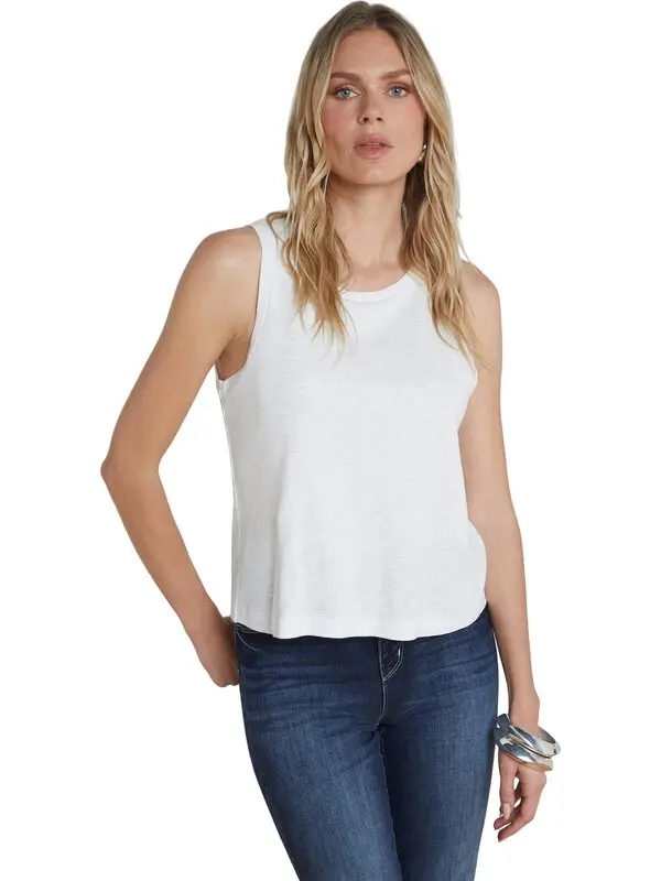 L'Agence Mikaela Cotton Tank Top - White