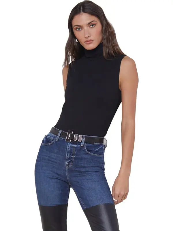 L'Agence Ceci Sleeveless Turtleneck - Micro Modal Black