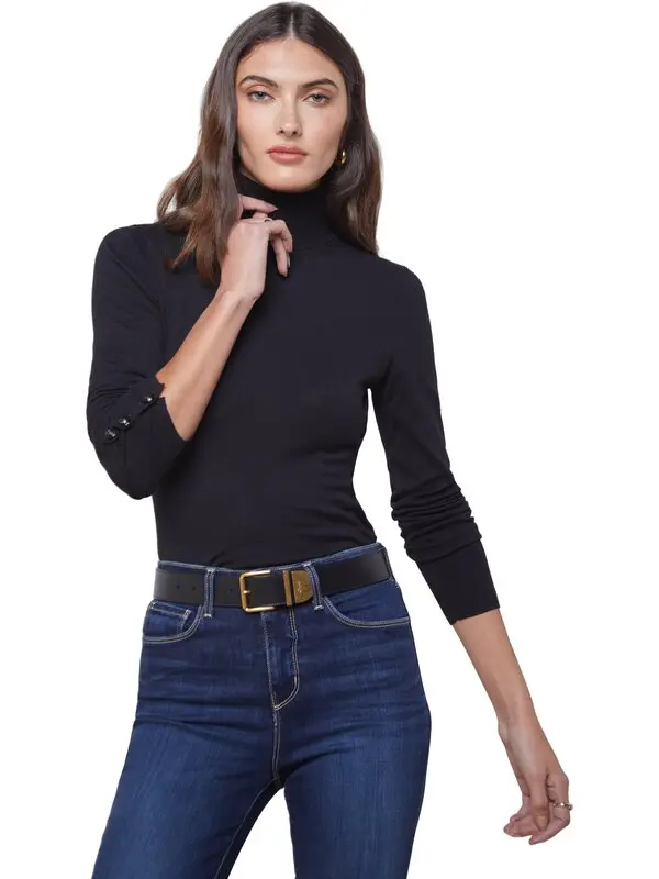 L'Agence Flora Turtleneck - Black