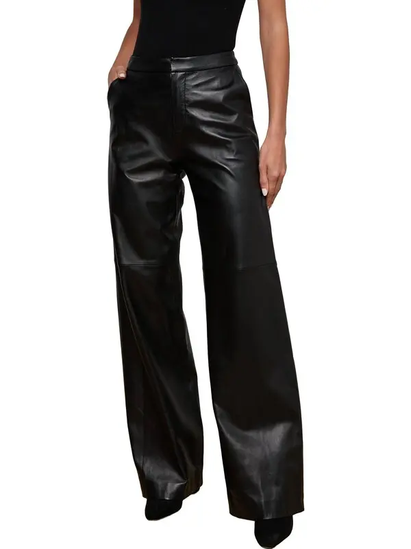 L'Agence Livvy Leather Trouser - Black