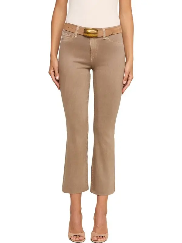 L'Agence Kendra Coated Cropped Flare Jean - Rye Coated