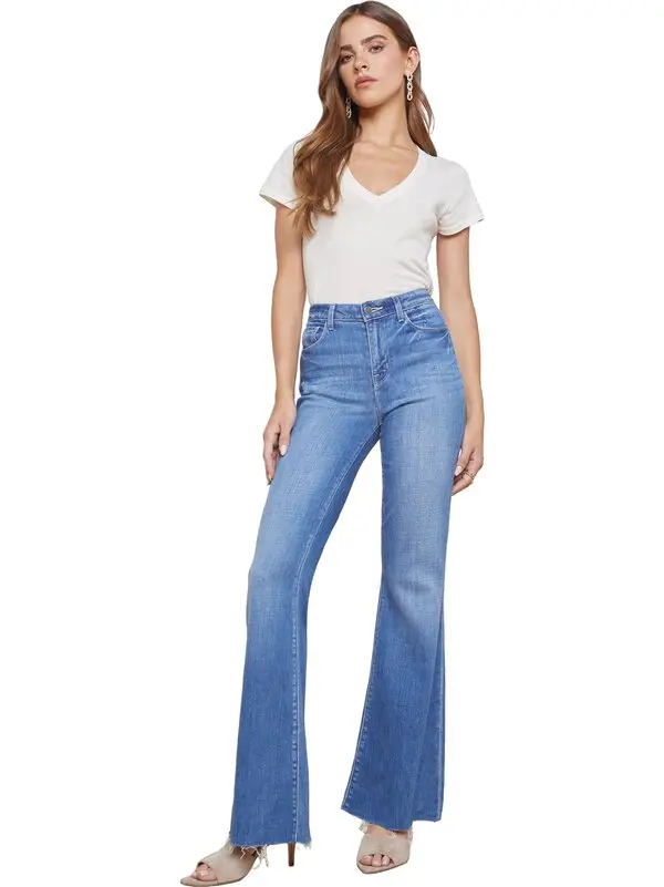 L'Agence Sera Sneaker Flare Jeans - Bordello