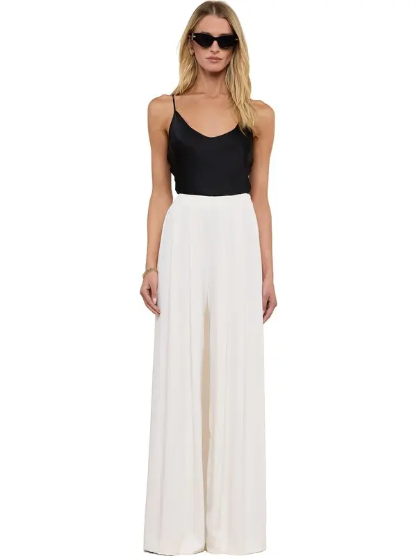 L'Agence Nova Pleated Wide-leg Trousers - Ivory