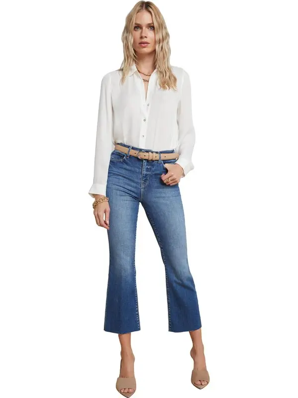 L'Agence Kendra Cropped Flare Jean - Cambridge