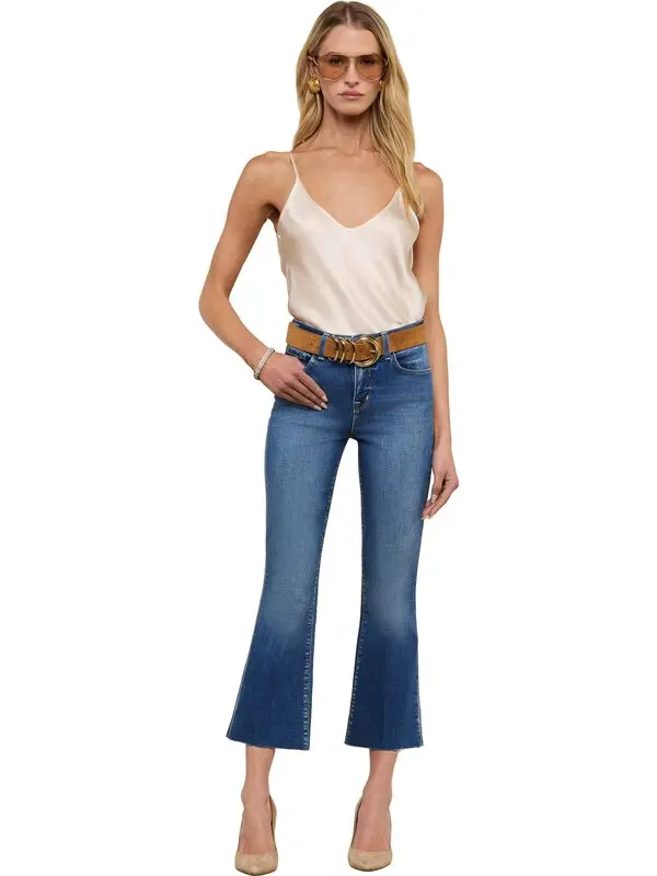 L'Agence Kendra Cropped Flare Jean - Cambridge